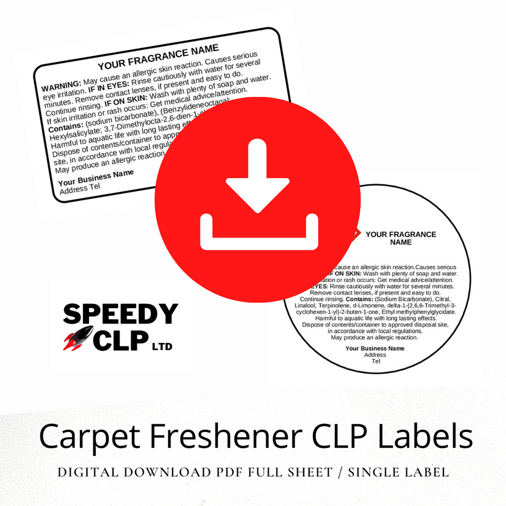Carpet Freshener PDF digital download CLP Labels – Speedy CLP Ltd