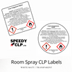 Transparent Room Spray CLP labels - Non Hazardous base – Speedy CLP